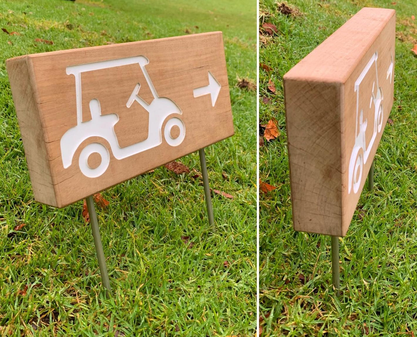 Vitex Timber Sign w/Spikes – Dint Golf Solutions