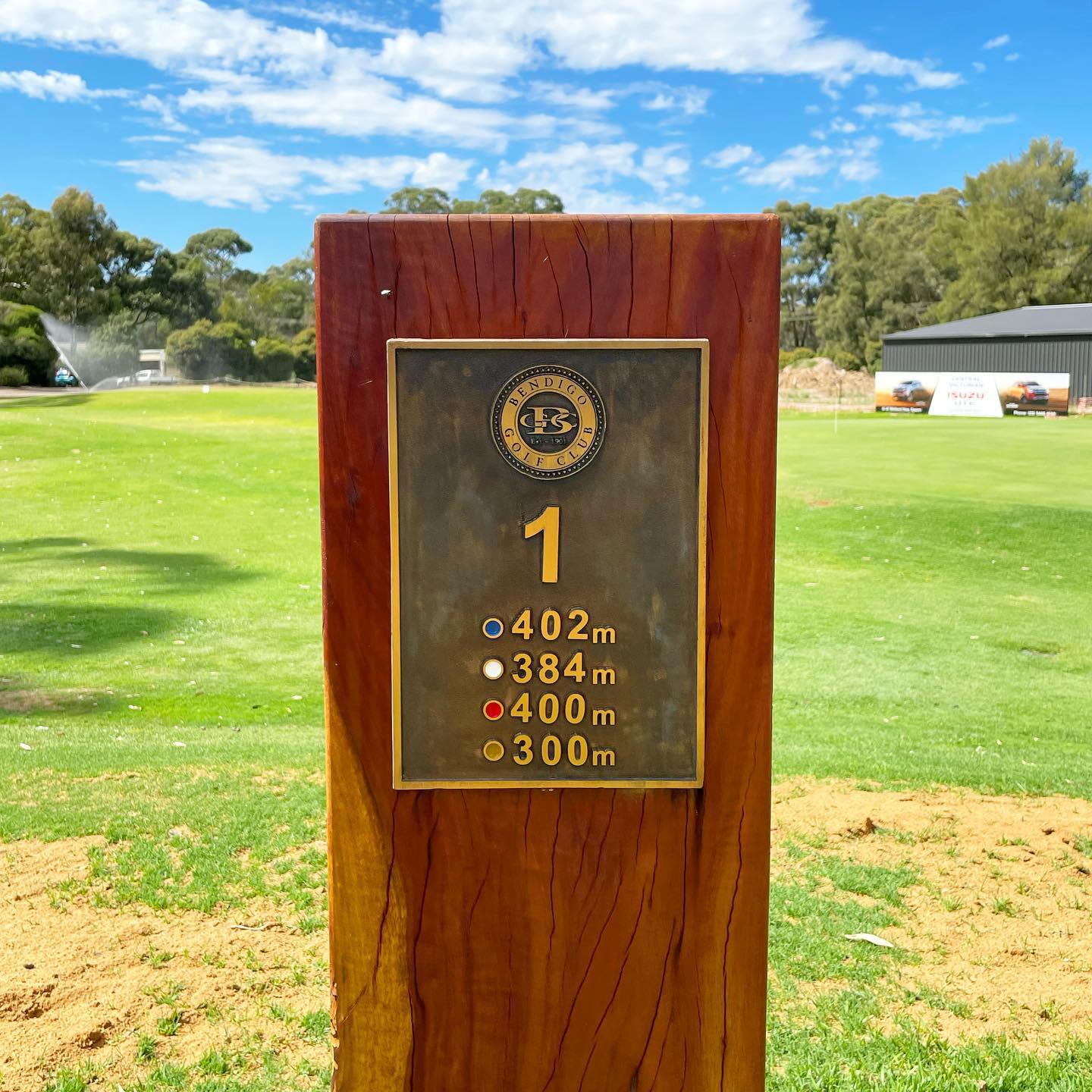 Golf Tee Sign - Timber/Bronze – Dint Golf Solutions