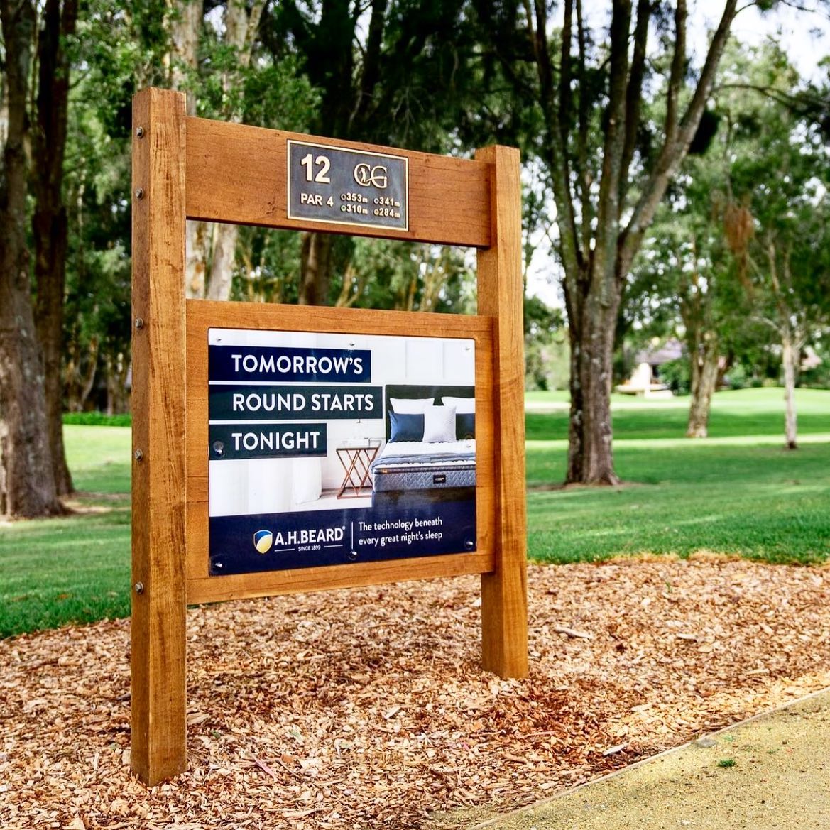 Golf Tee Sign - Timber – Dint Golf Solutions