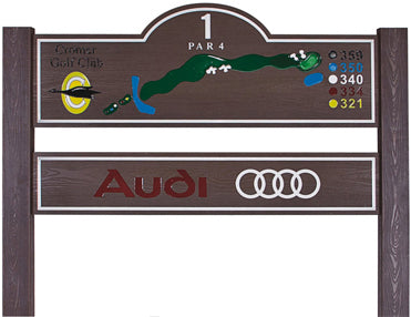 Golf Tee Sign w/ Sponsor Board – Dint Golf Solutions